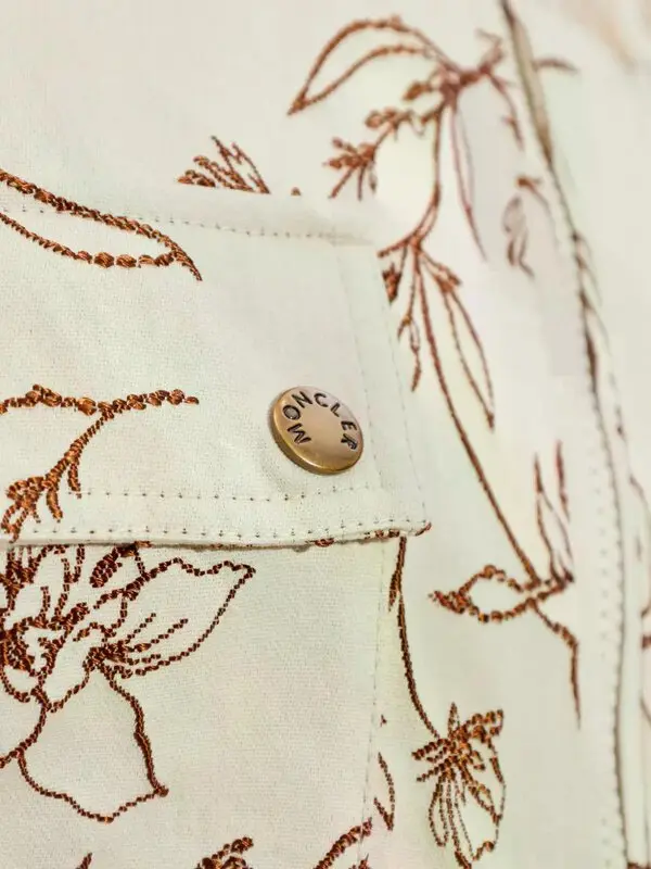 Moncler Nepeta Floral-print Hooded Jacket - Neutrals