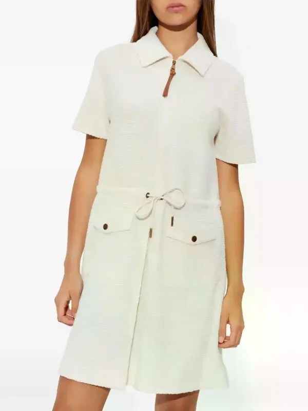 Moncler Bouclé Mini Dress With Zip Closure