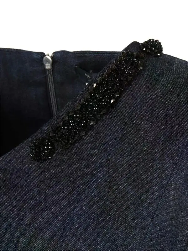 Max Mara Abito Vela Beaded V-neck Dress