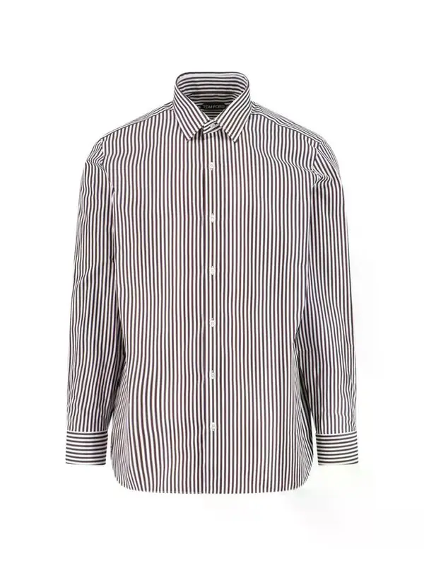 TOM FORD Striped Shirt - Brown