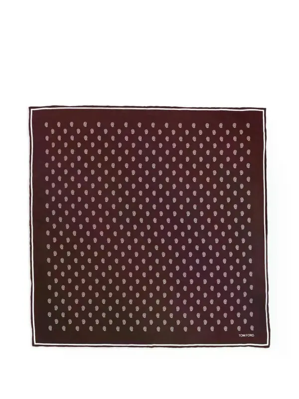TOM FORD Paisley Twill Pocket Square - Red