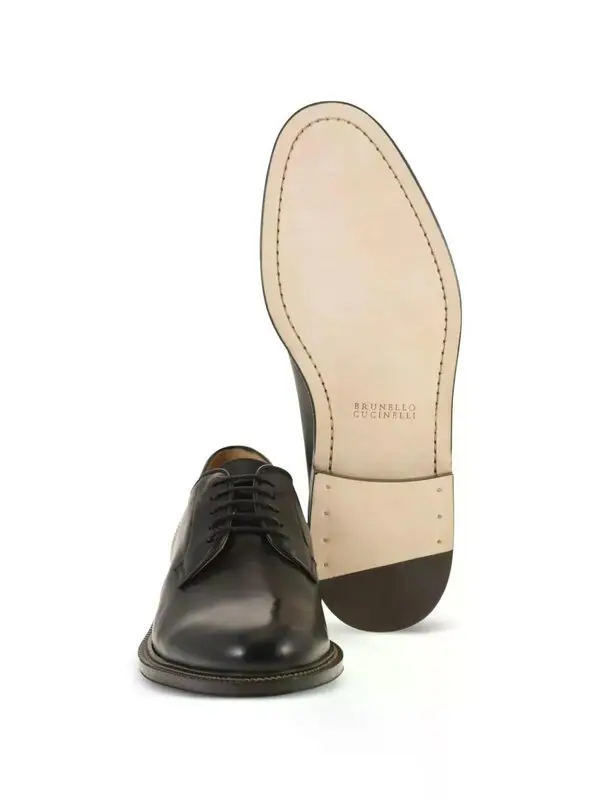 Brunello Cucinelli Leather Derby Shoes - Black