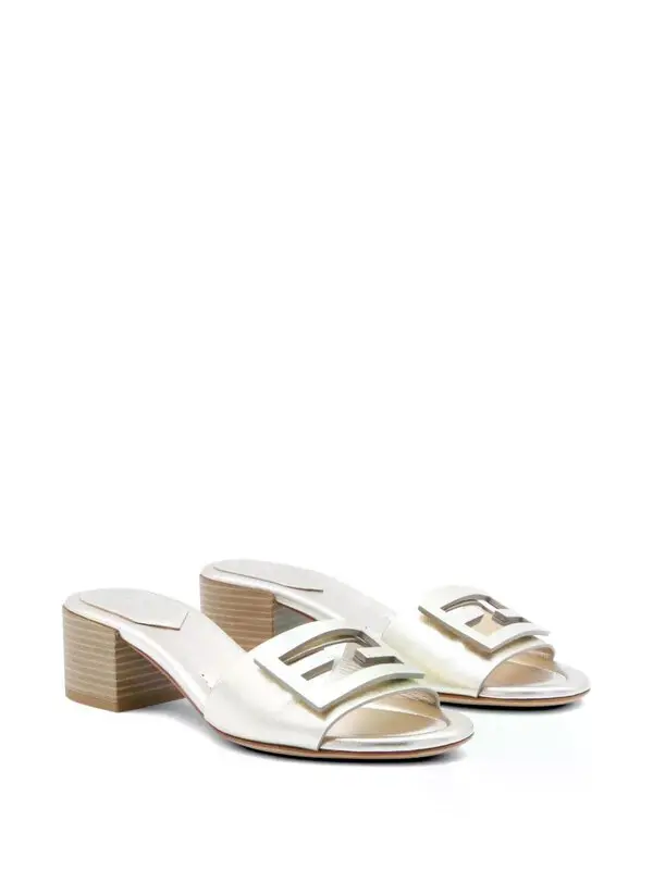 Fendi Baguette Platinum Logo Sandals
