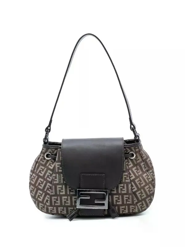 Fendi Zucchino Canvas Drawstring Shoulder Bag
