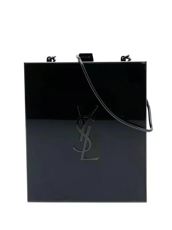 Saint Laurent 2017 Acrylic Tuxedo Box Clutch On Chain Crossbody Bag - Black