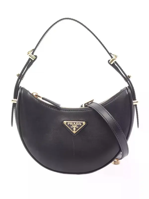 Prada 2013-2025 Small Soft Calf Arque Shoulder Bag - Black