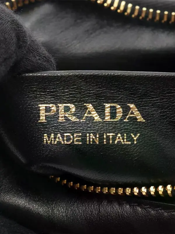 Prada 2013-2025 Small Soft Calf Arque Shoulder Bag - Black