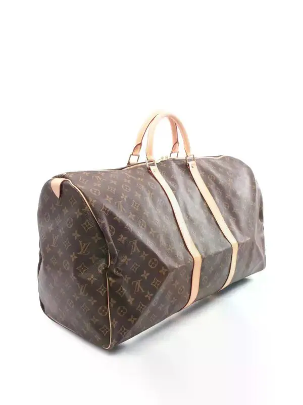 LOUIS VUITTON 2003 Monogram Keepall 60 Travel Bag - Brown