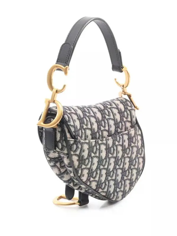 Dior 2010-2025 Mini Oblique Saddle Bag - Black