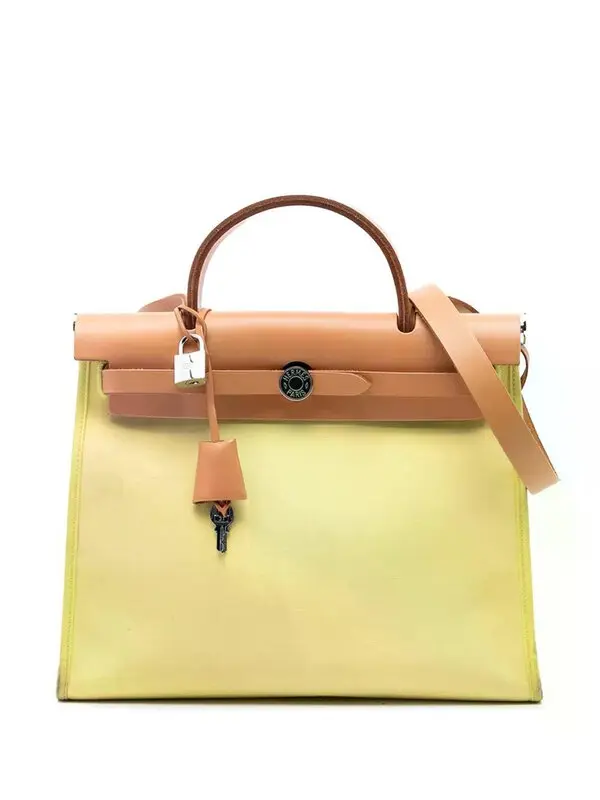 Hermès Toile Herbag Zip 31 Satchel - Brown
