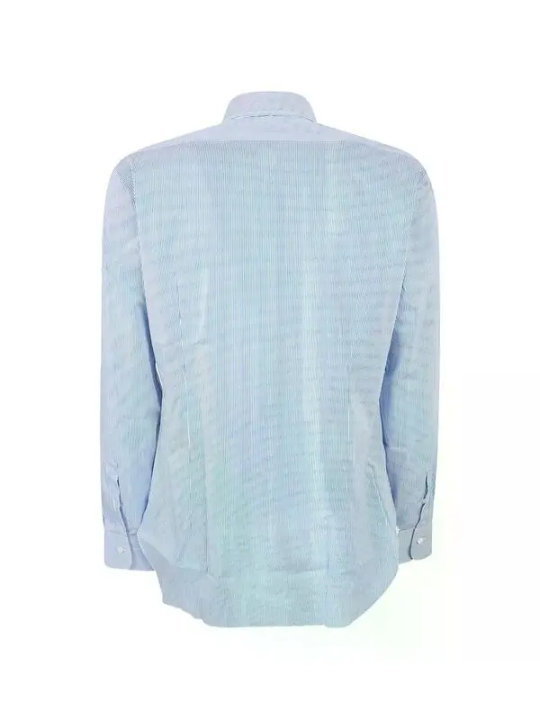 BARBA NAPOLI Cotton Striped Shirt - Blue