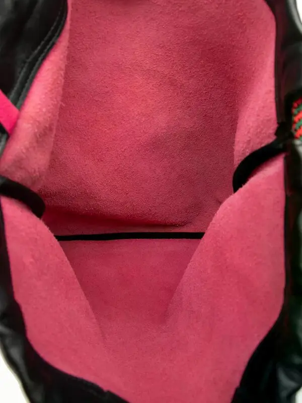Gucci Leather Logo Drawstring Backpack
