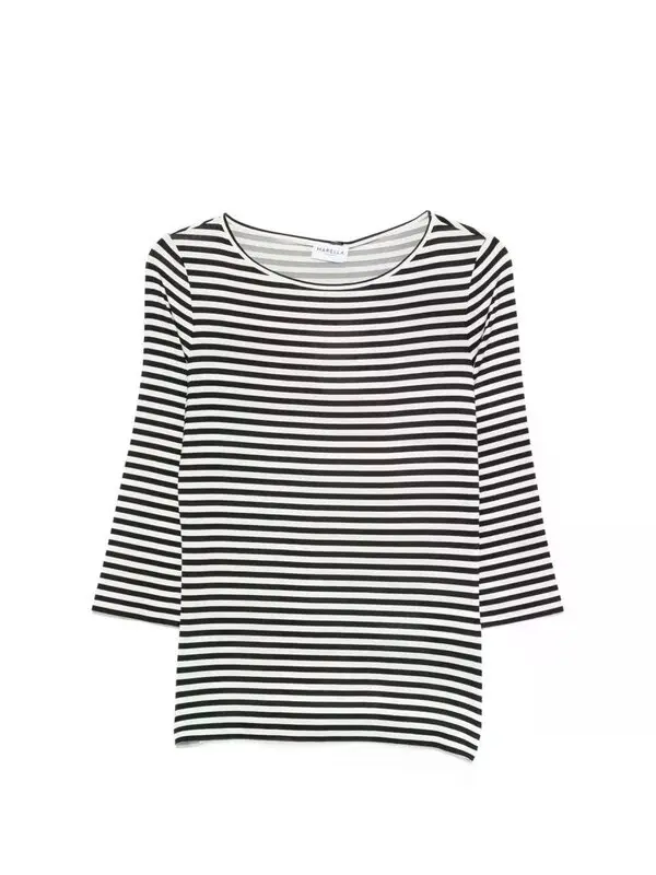Marella Striped Three-quarter Sleeve Top