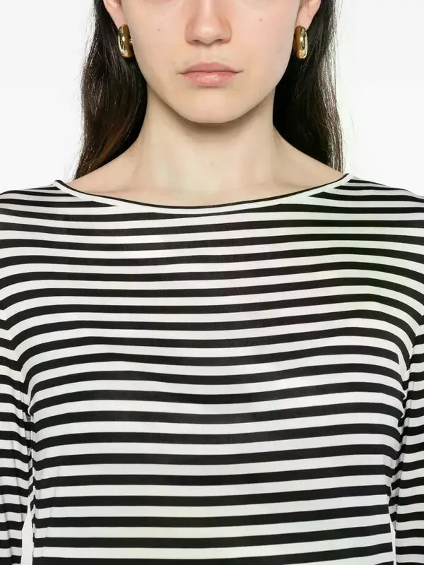 Marella Striped Three-quarter Sleeve Top