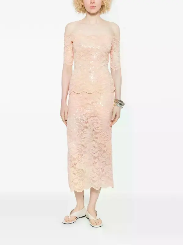 Rabanne Lace-embellished Off-the-shoulder Top