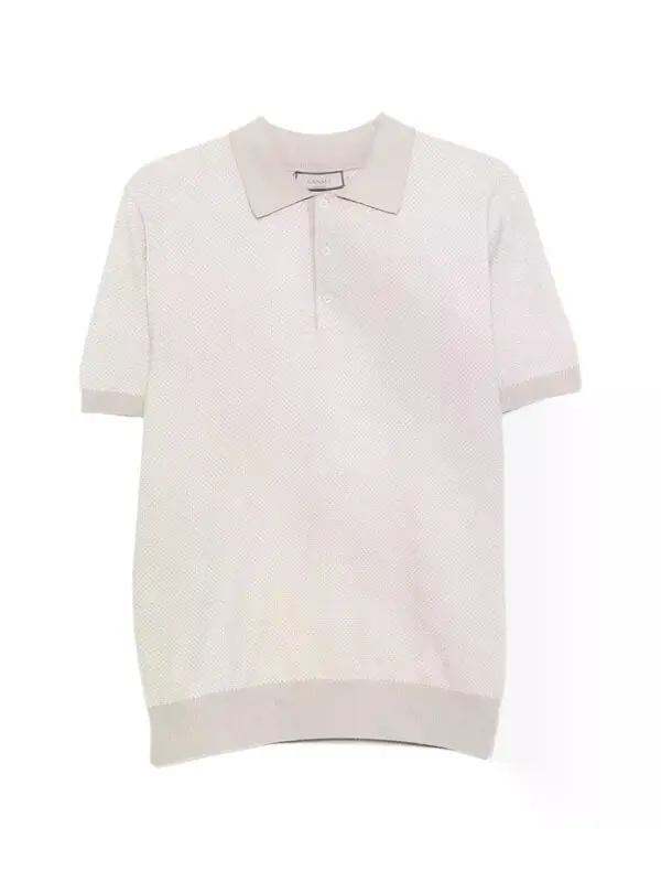 Canali Textured-knit Polo Shirt