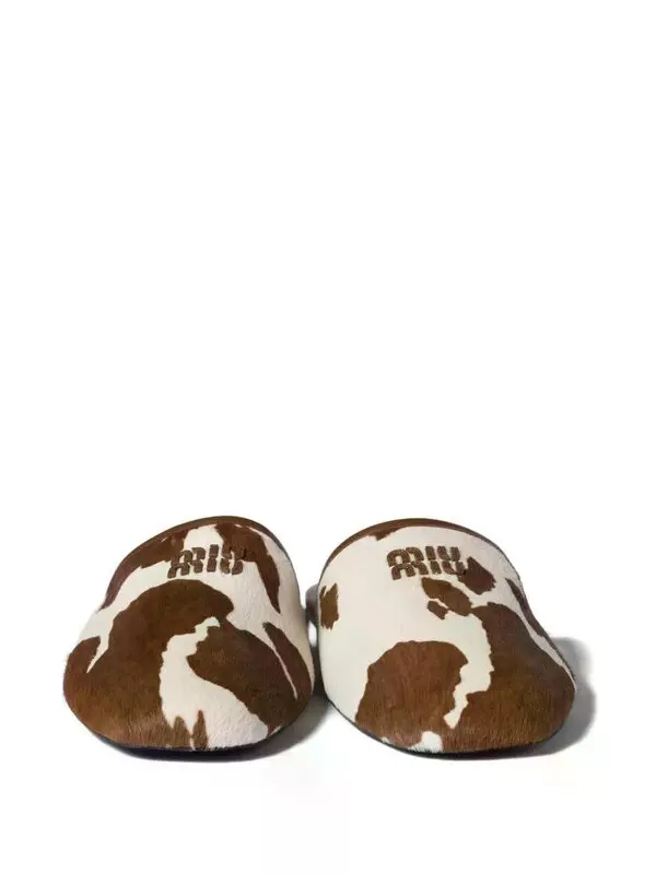 Miu Miu Animal-print Logo-lettering Mules