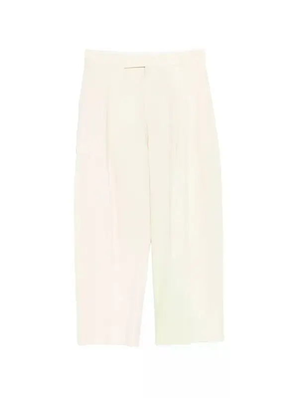 Studio Nicholson Pleated Straight Leg Cropped Trousers
