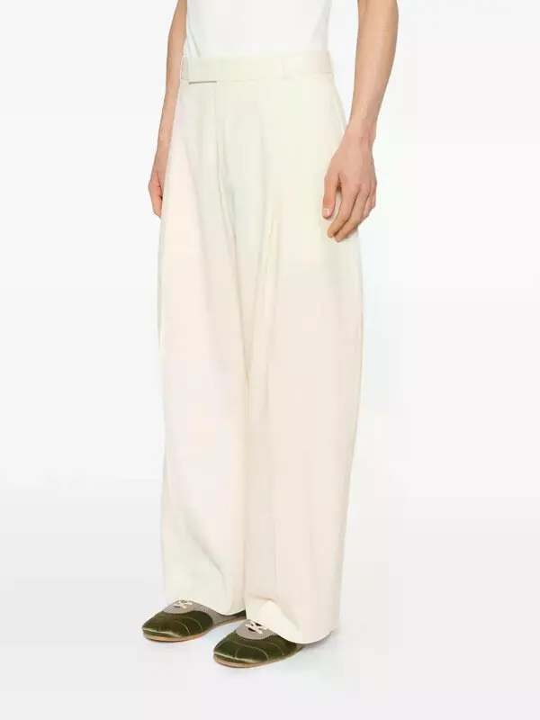 Studio Nicholson Pleated Straight Leg Cropped Trousers