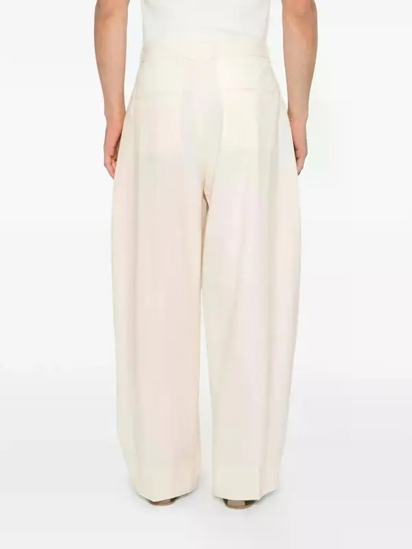 Studio Nicholson Pleated Straight Leg Cropped Trousers
