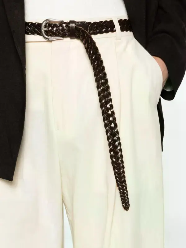 Studio Nicholson Pleated Straight Leg Cropped Trousers