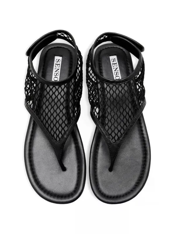 Senso Nika Fishnet Strap Sandals - Black