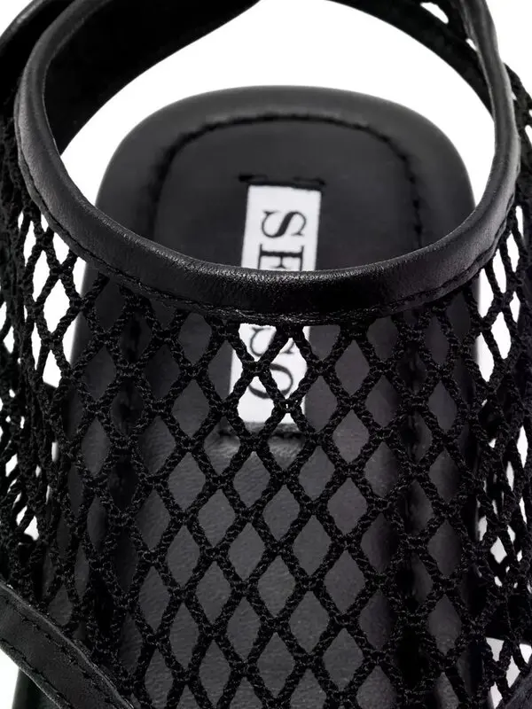 Senso Nika Fishnet Strap Sandals - Black