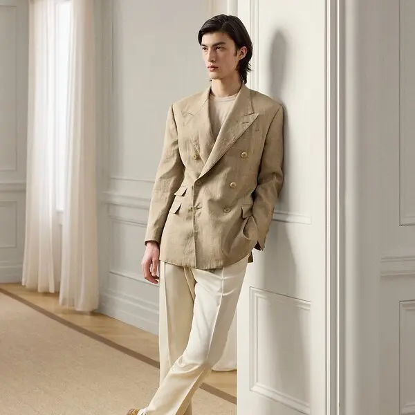 Ralph Lauren Hand-tailored Silk Suit Trouser - Cream