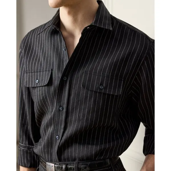 Ralph Lauren Pinstripe Wool-linen Shirt