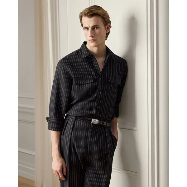 Ralph Lauren Pinstripe Wool-linen Shirt