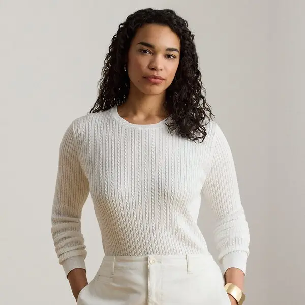 Ralph Lauren Mini-cable Crewneck Sweater - White