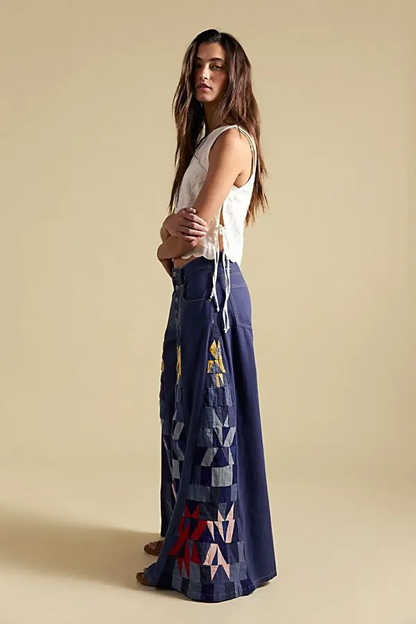 Free People We The Free Kaleidoscope Wide Leg Jeans