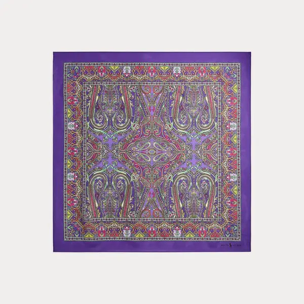 Ralph Lauren Paisley Silk Bandanna - Purple
