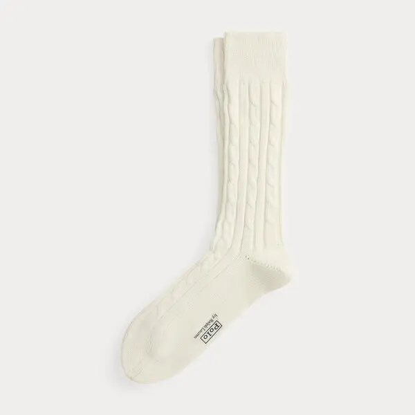 Ralph Lauren Cable-knit Cotton-blend Socks - Cream