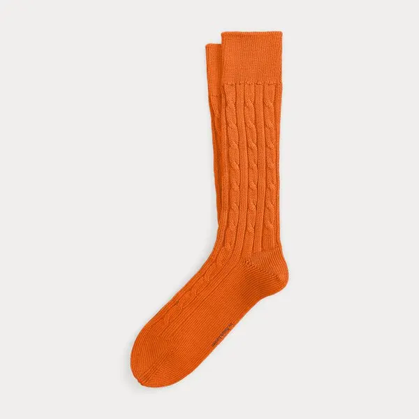Ralph Lauren Cable-knit Cotton-blend Socks - Orange