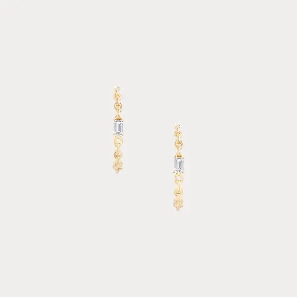 Ralph Lauren Gold-plated Cubic Zirconia Hoop Earrings - Gold/crystal