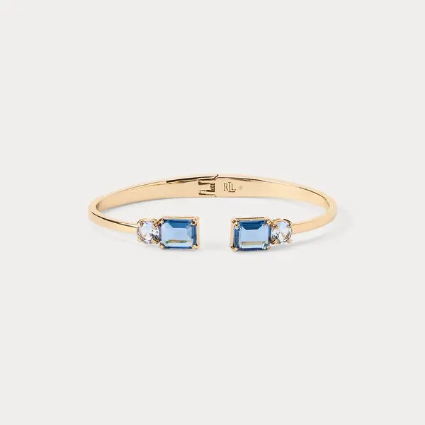 Ralph Lauren Gold-plated Stone Hinge Bangle - Blue/multi
