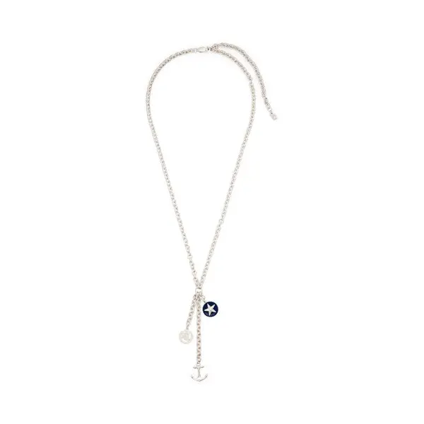 Ralph Lauren Sterling Silver Anchor Lariat Necklace