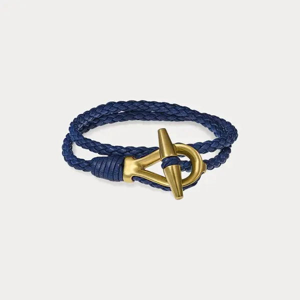 Ralph Lauren Calfskin & Brass Toggle Bracelet - Blue/gold