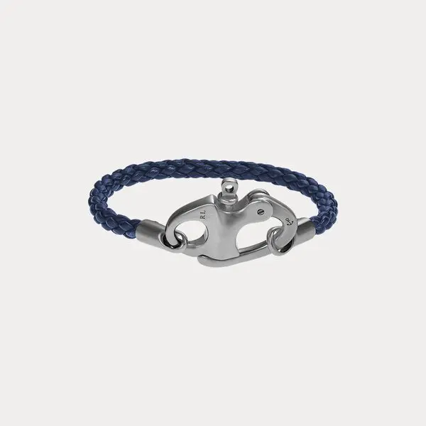 Ralph Lauren Calfskin And Brass Bracelet - Blue/silver