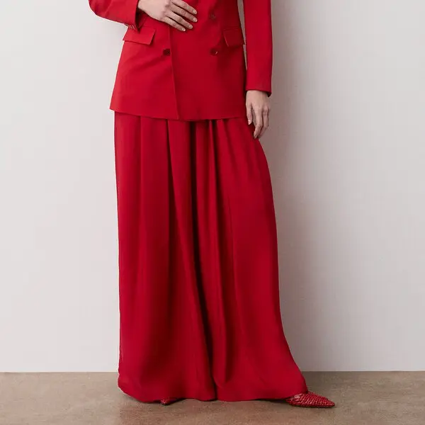 Ralph Lauren Vannesa Satin Wide-leg Pant - Bright Red