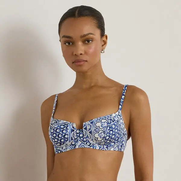 Ralph Lauren Geo-print Cutout Balconette Bikini Top - Multi