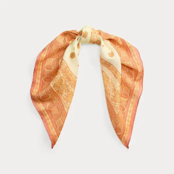 Ralph Lauren Paisley Modal-silk Square Scarf - Cream
