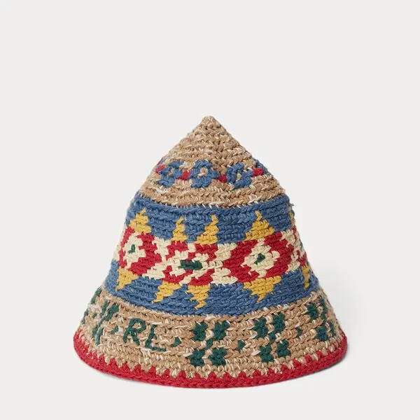 Ralph Lauren Crocheted Cotton-linen Bucket Hat - Tan Multi