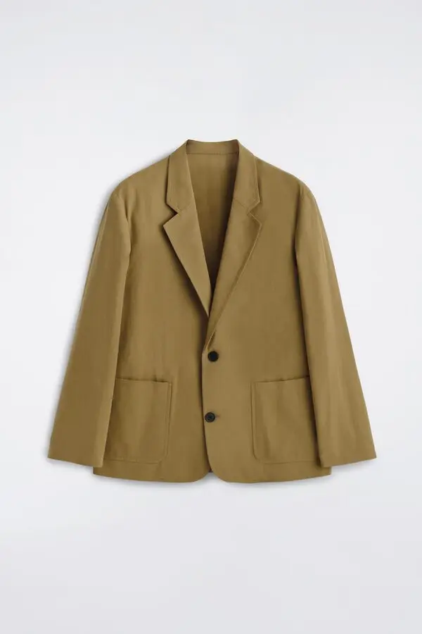 Cos Unstructured Cotton Blazer - Green