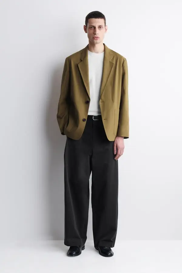 Cos Unstructured Cotton Blazer - Green