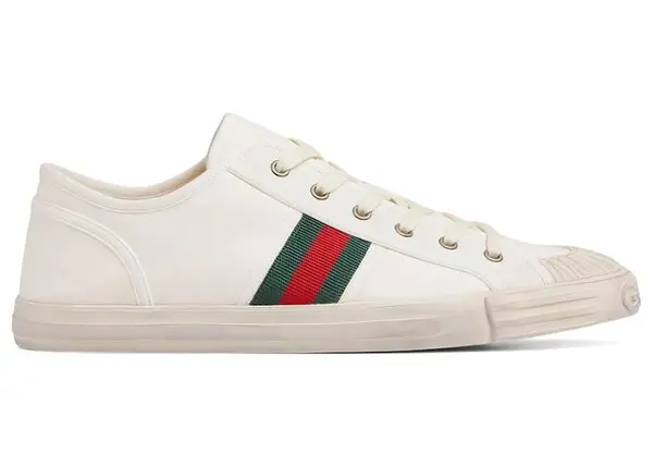 Gucci Low-top Sneakers With Web Stripe - White