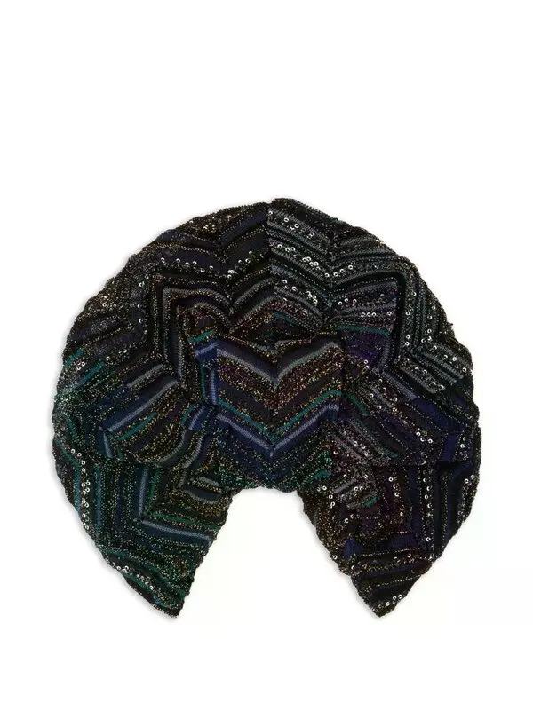 Missoni Zigzag-pattern Sequin-embellished Hat - Blue