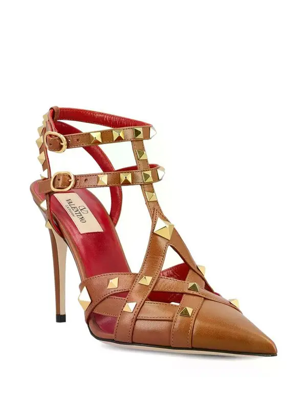 Valentino Garavani Studded Leather Pumps - Brown