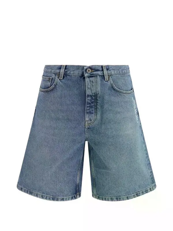 Off-White Arrow-motif Denim Shorts - Blue